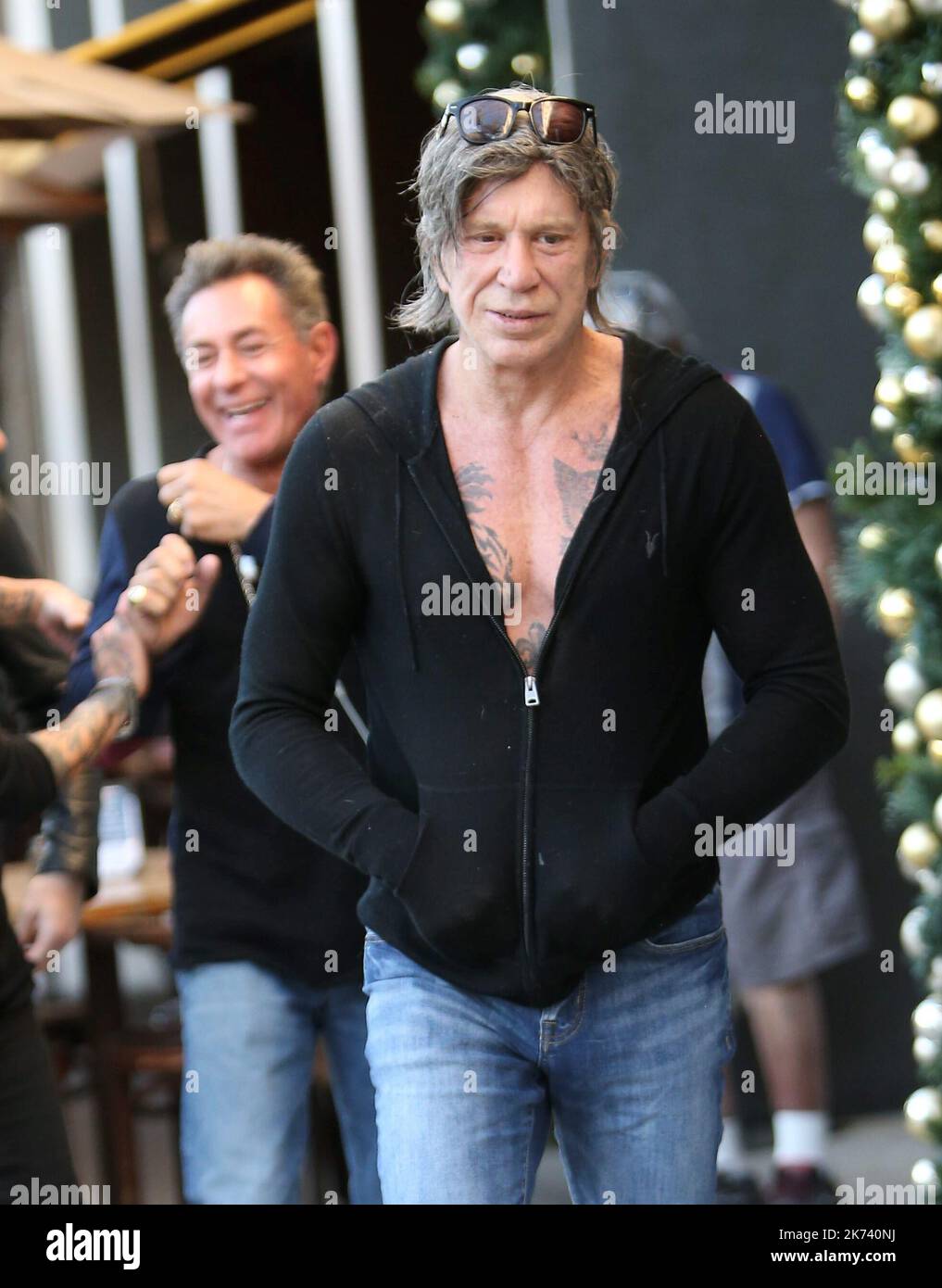 LOS ANGELES 29/11/2016 Mickey Rourke at Cafe Roma in Beverly Hills ...