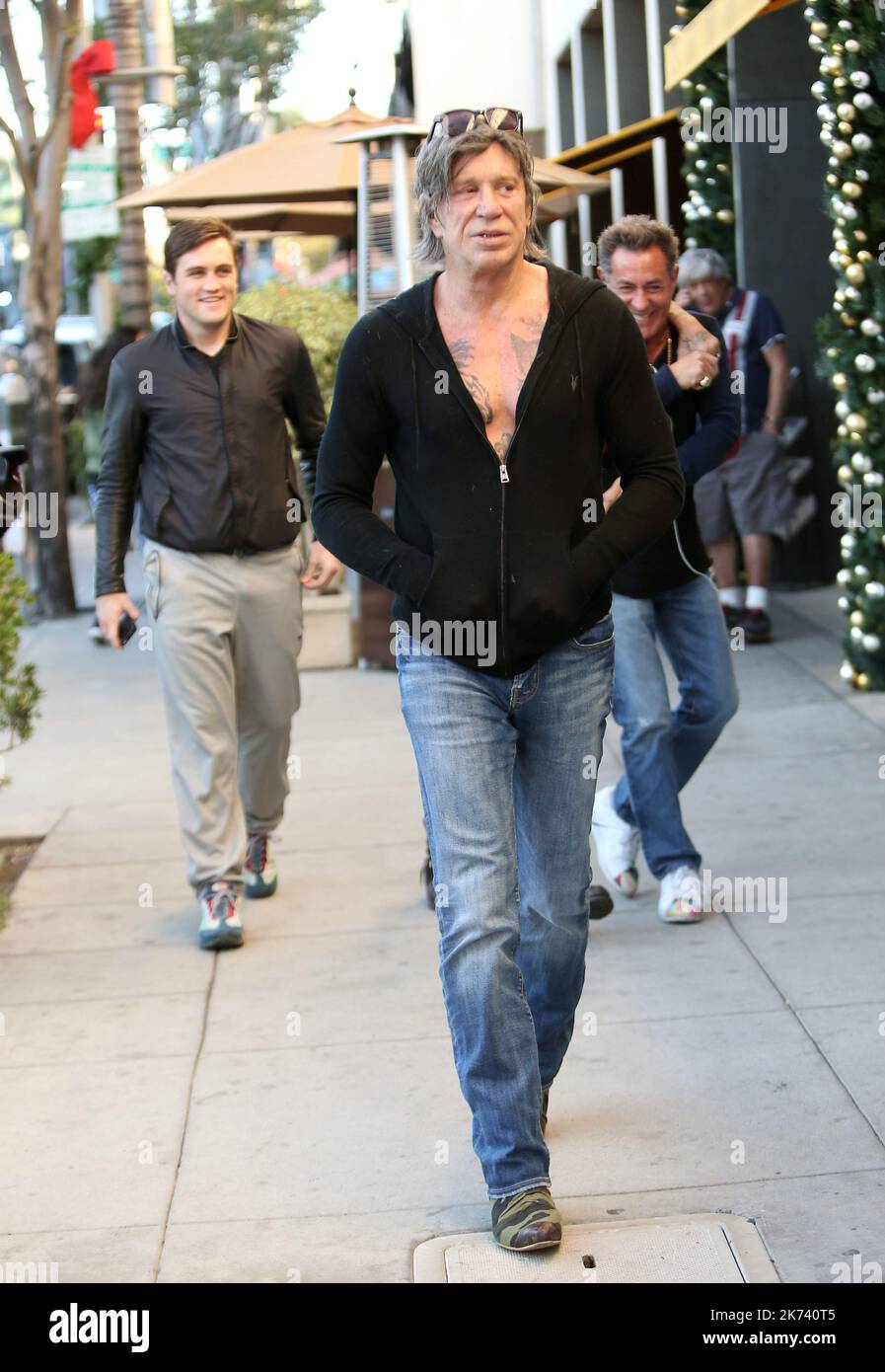 LOS ANGELES 29/11/2016 Mickey Rourke at Cafe Roma in Beverly Hills ...