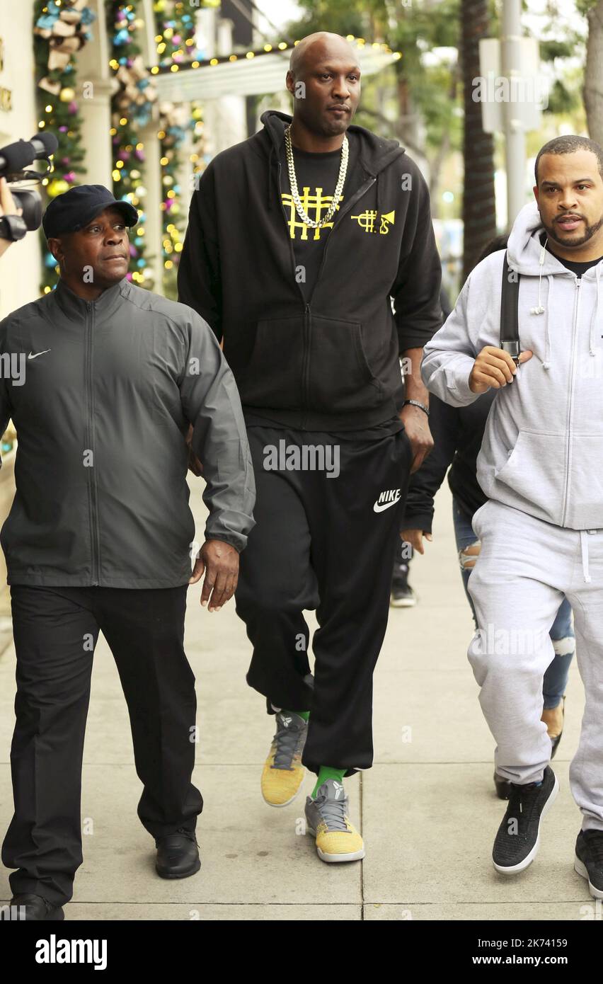 Lamar Odom shopping in Beverly Hills with a film crew Stock Photo - Alamy