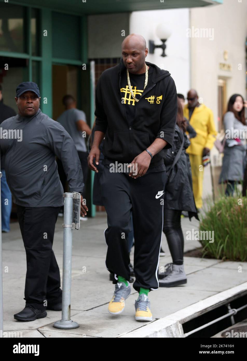 Lamar Odom shopping in Beverly Hills with a film crew Stock Photo - Alamy