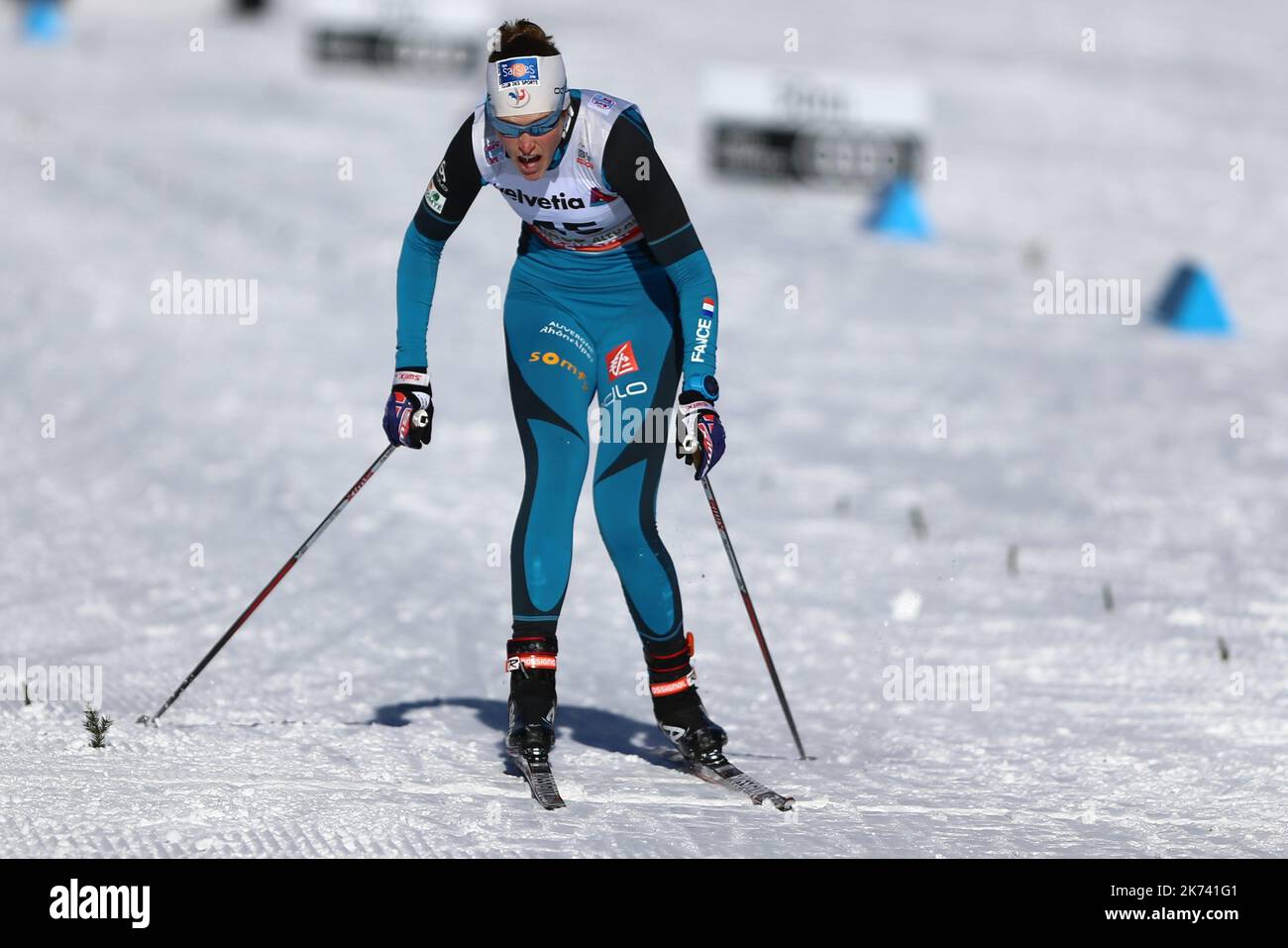 Marion Buillet (FRA) in action at the sprint qualification of the FIS ...