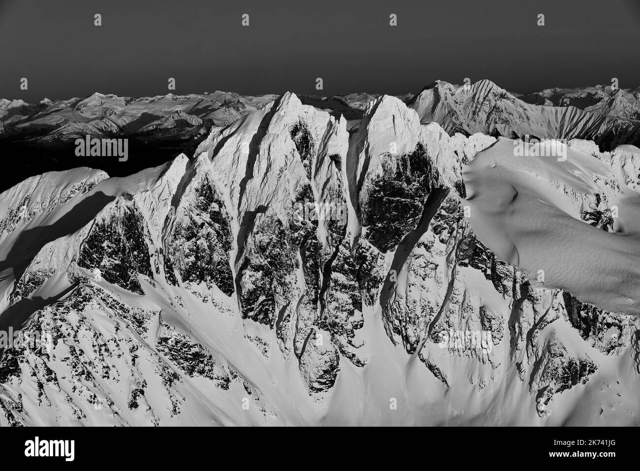 Steep inspiring mountains, sunset, sunrise in a large mountain ...