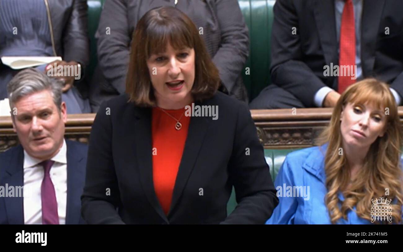 Screen grab of Shadow Chancellor Rachel Reeves responding to Chancellor ...