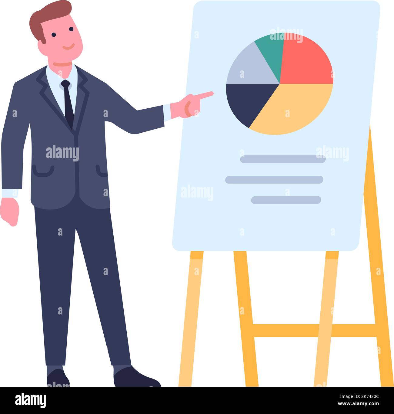 Cartoon businessman character pose. Manager in formal suit. Office ...