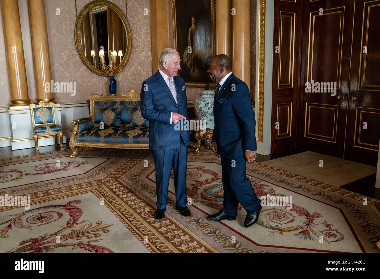 King Charles III meeting the President of Gabon Ali Bongo Ondimba at ...