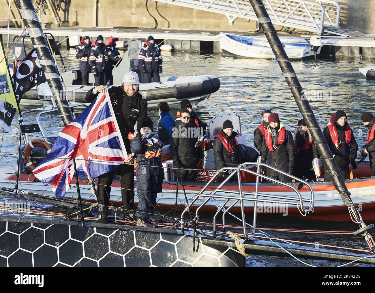 Sobles d Olonne January 19 2017The British sailor Alex Thomson finish ...