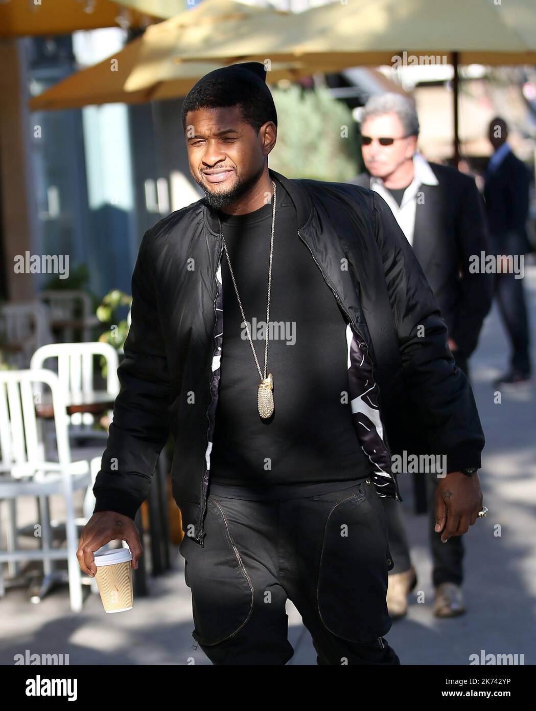 Usher has lunch at M Cafe in Beverly Hills Stock Photo - Alamy