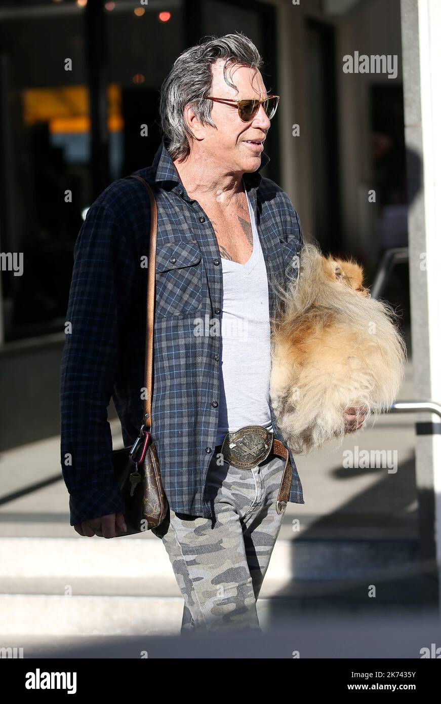 Mickey Rourke at Cafe Roma in Beverly Hills Stock Photo - Alamy