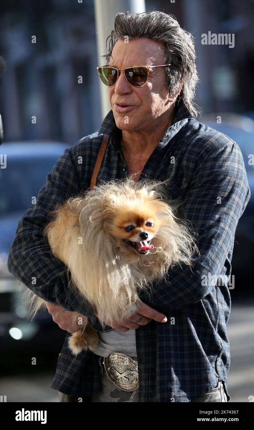 Mickey Rourke at Cafe Roma in Beverly Hills Stock Photo - Alamy
