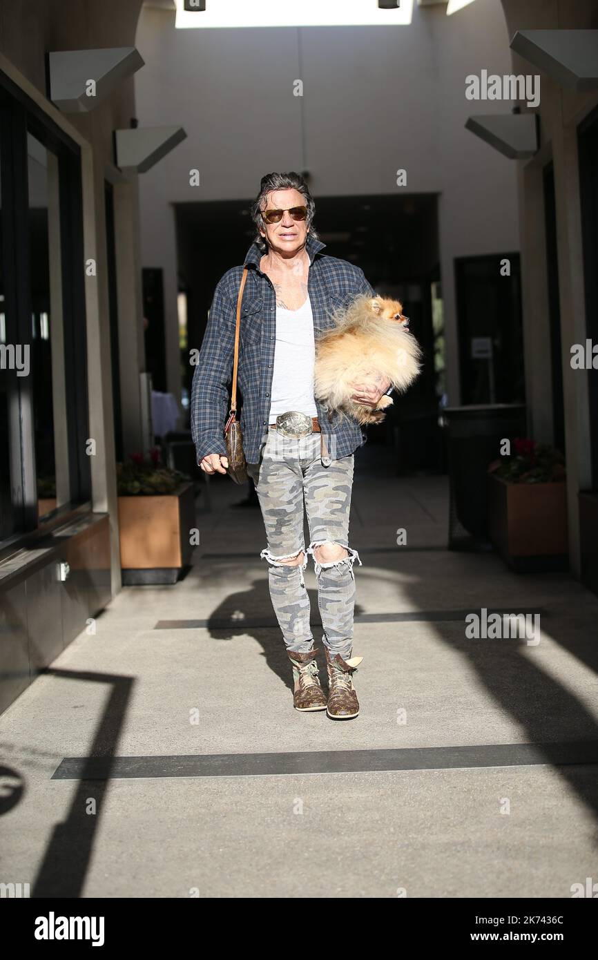 Mickey Rourke at Cafe Roma in Beverly Hills Stock Photo - Alamy