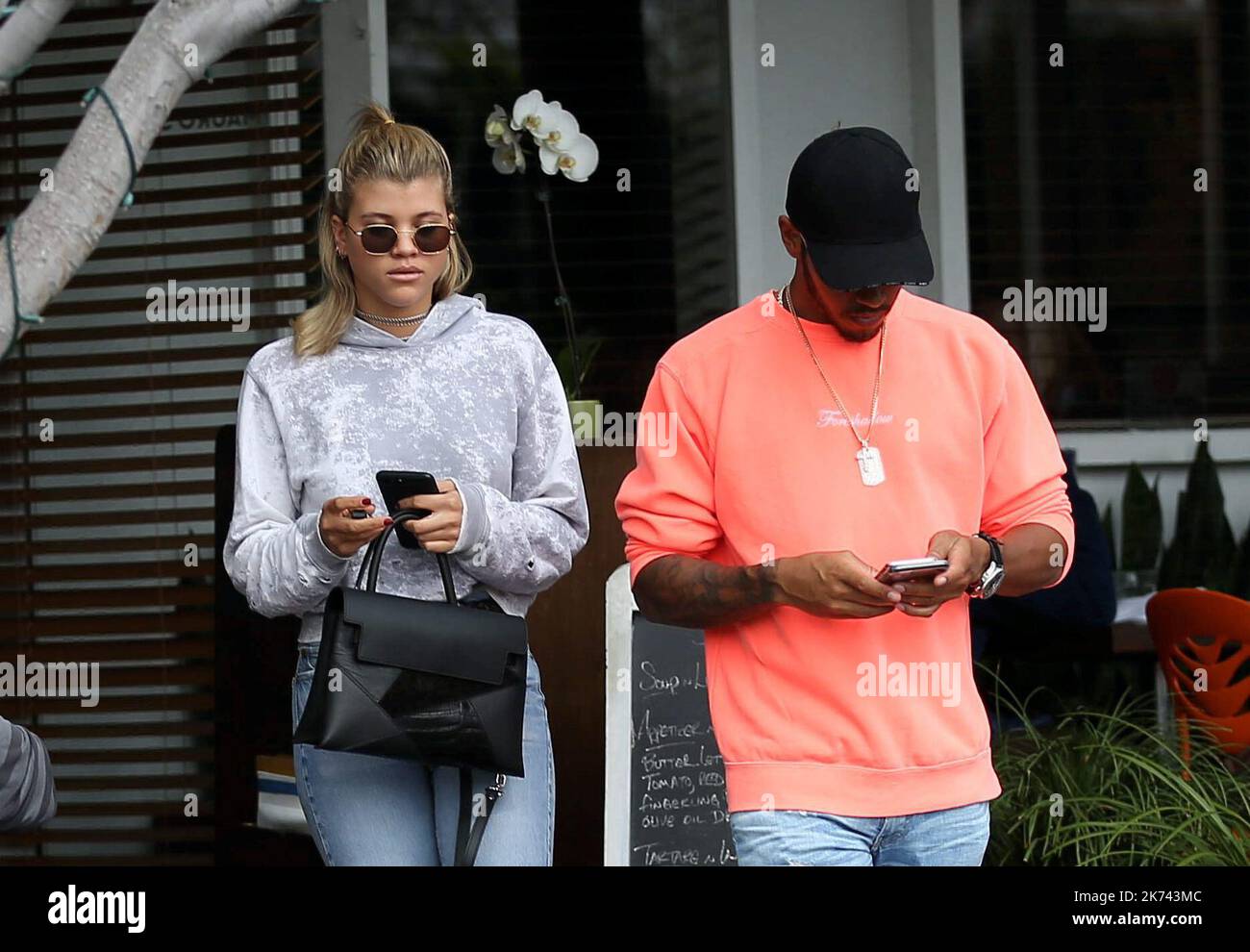 Sofia Richie and Lewis Hamilton have lunch together at Mauro's Cafe in ...