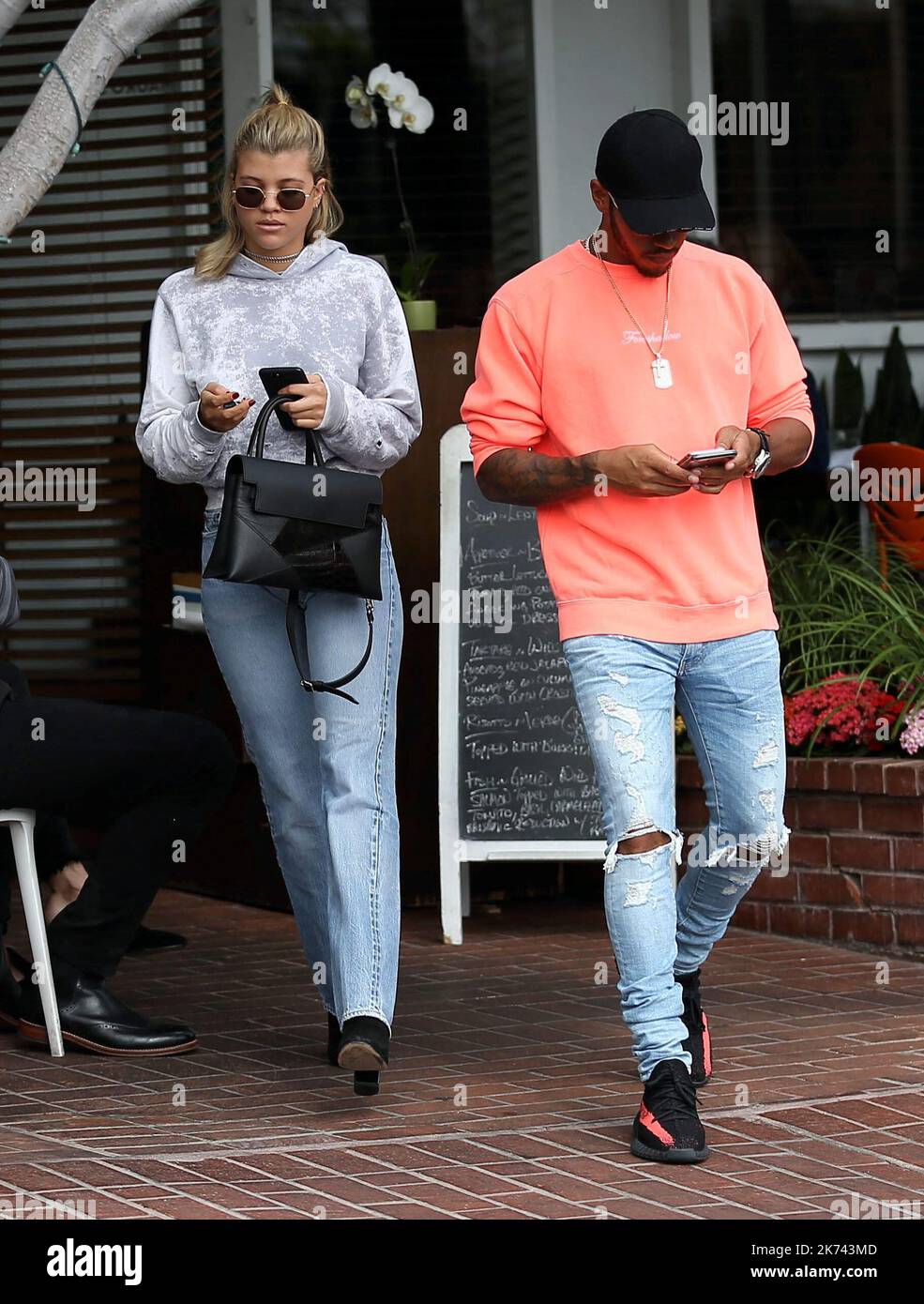 Sofia Richie and Lewis Hamilton have lunch together at Mauro's Cafe in ...