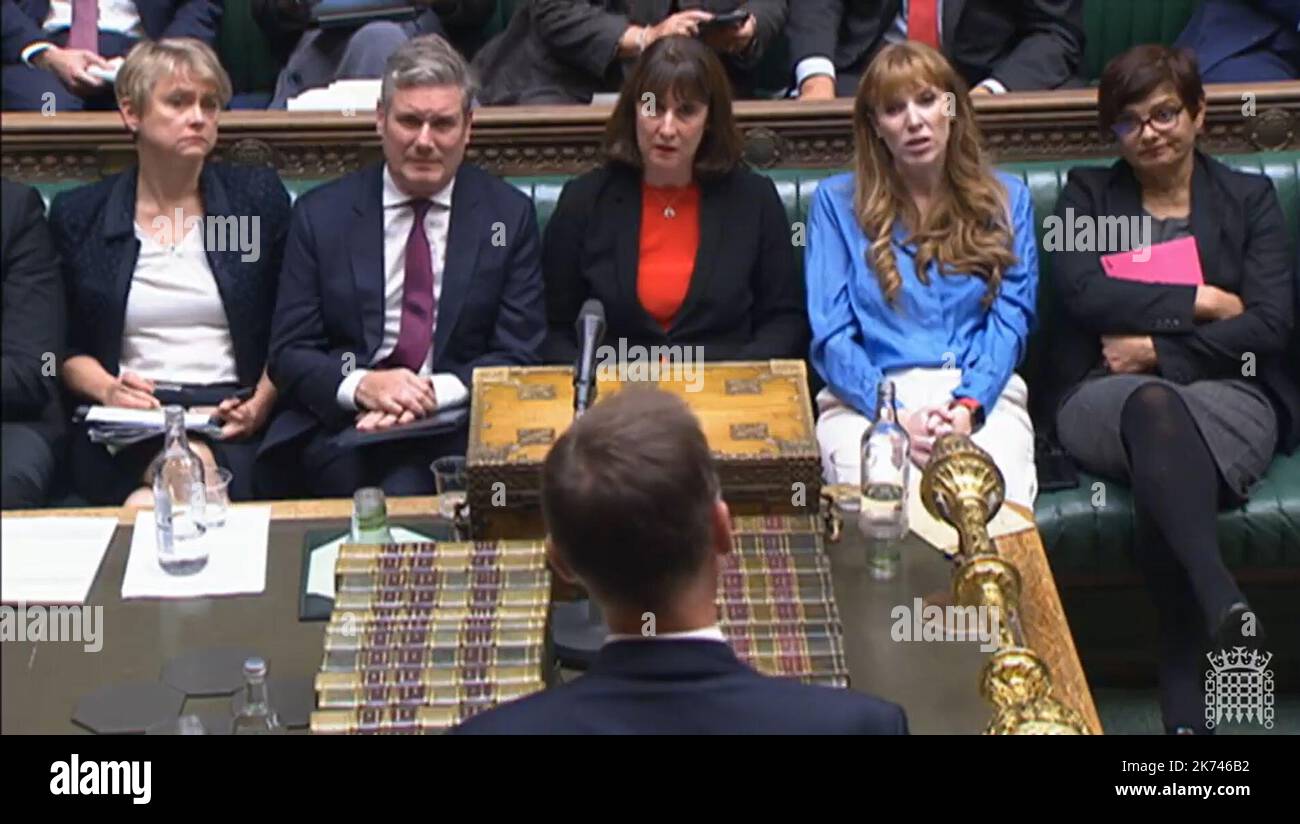 Screen grab of the (top, left to right) Shadow home secretary Yvette ...