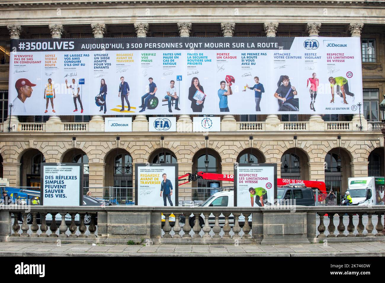 illustration a new road safety campaign, at the FIA's headquarters in ...