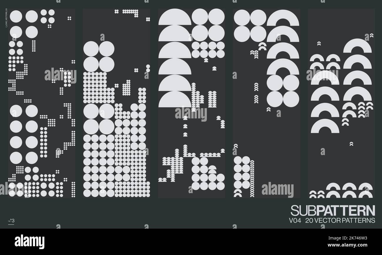 20 Vector data patterns, Futuristic Patterns for print, fabric, and ...