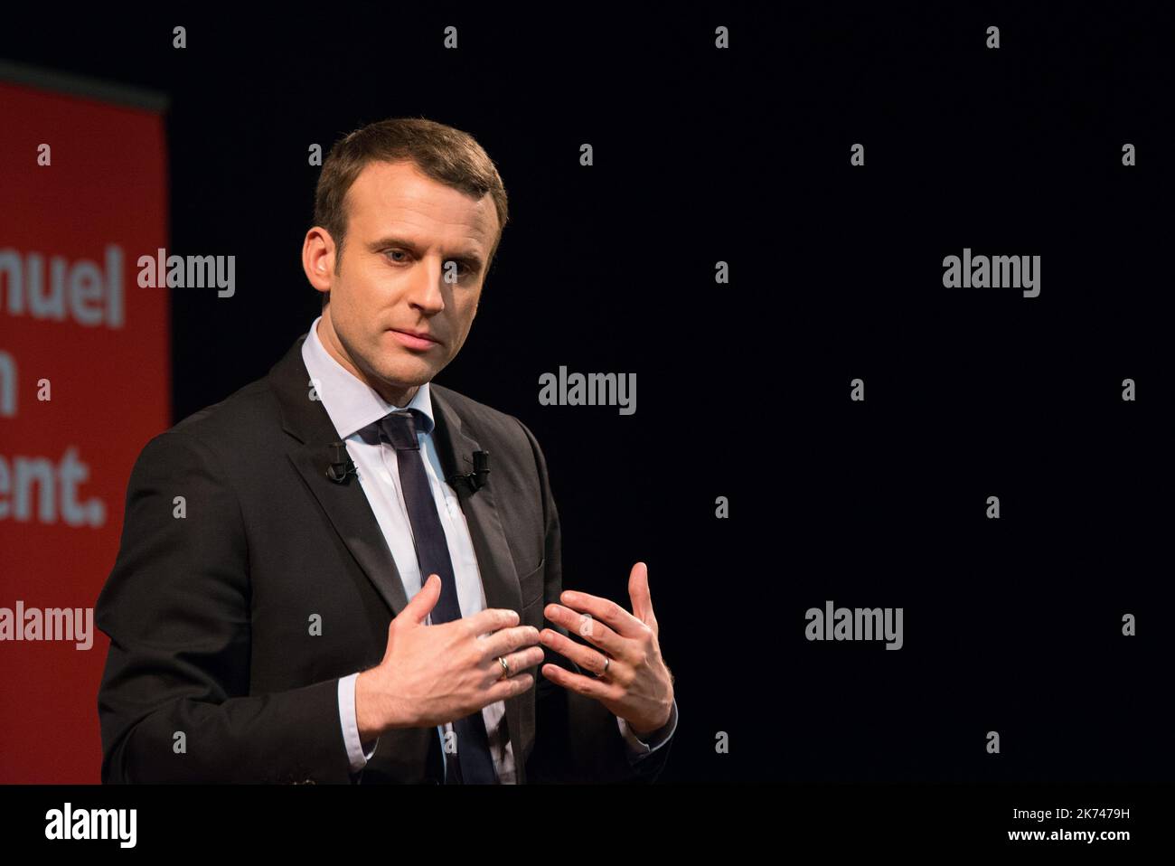 Founder and president of the political movement En Marche and candidate ...