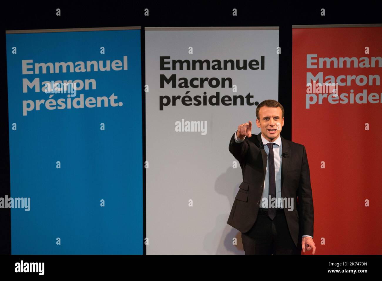 Founder and president of the political movement En Marche and candidate ...