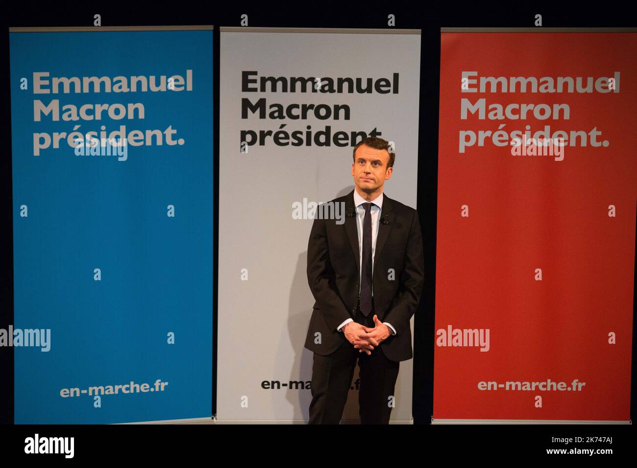 Founder and president of the political movement En Marche and candidate ...