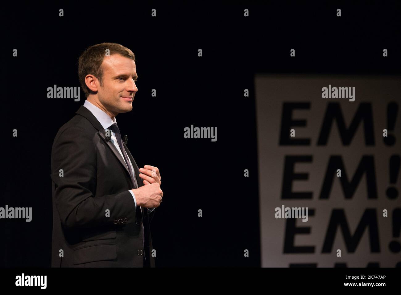 Founder and president of the political movement En Marche and candidate ...