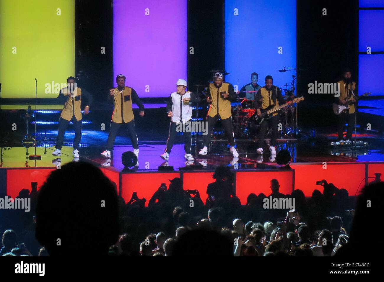 Bruno Mars in concert during his 24K Magic Tour in Paris, France Stock ...