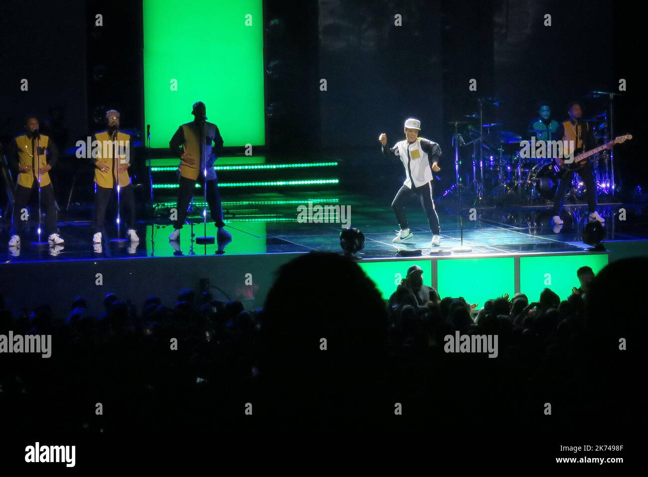 Bruno Mars in concert during his 24K Magic Tour in Paris, France Stock ...