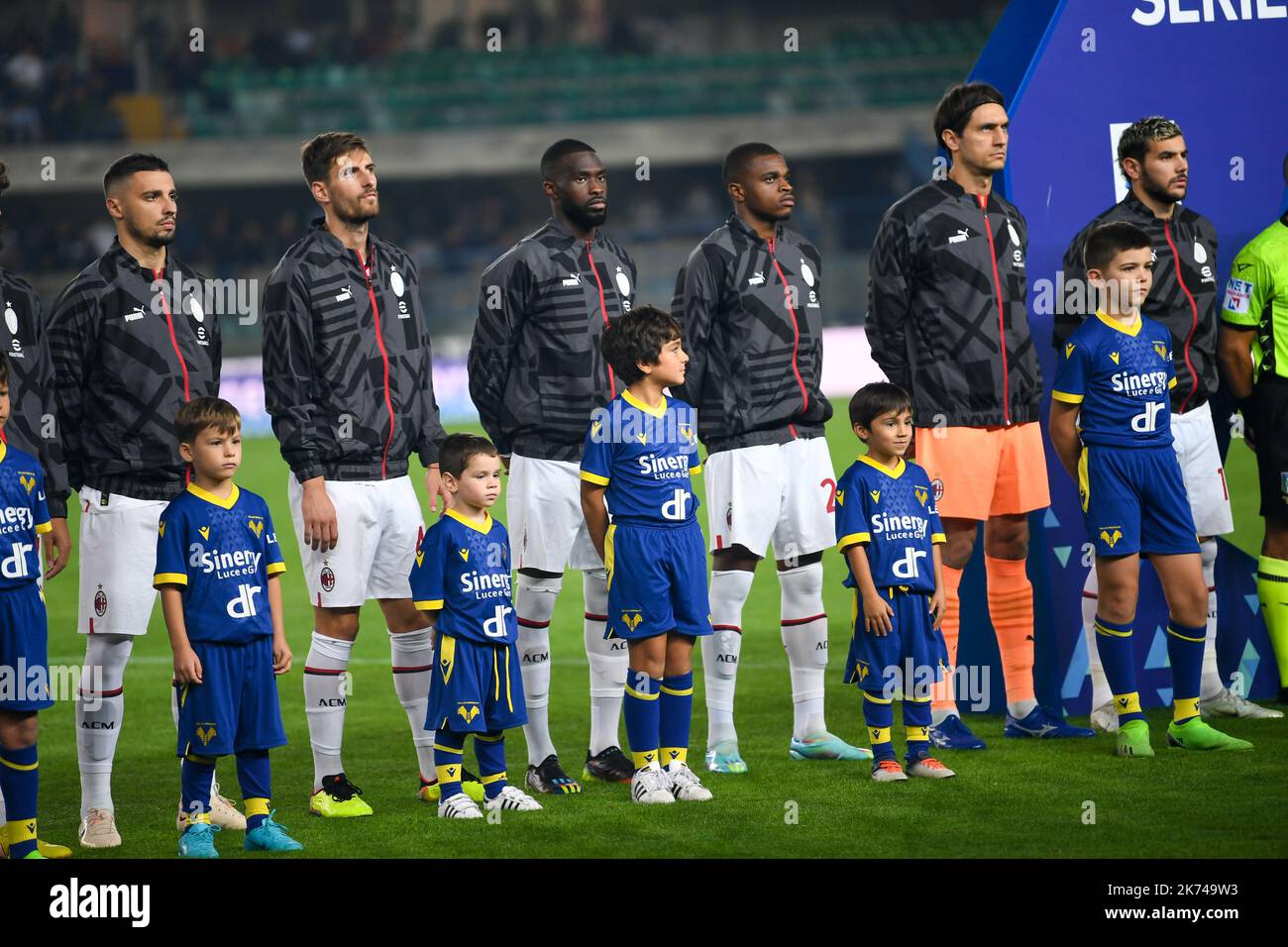 AC Milan lineup during Hellas Verona FC vs AC Milan, italian soccer ...