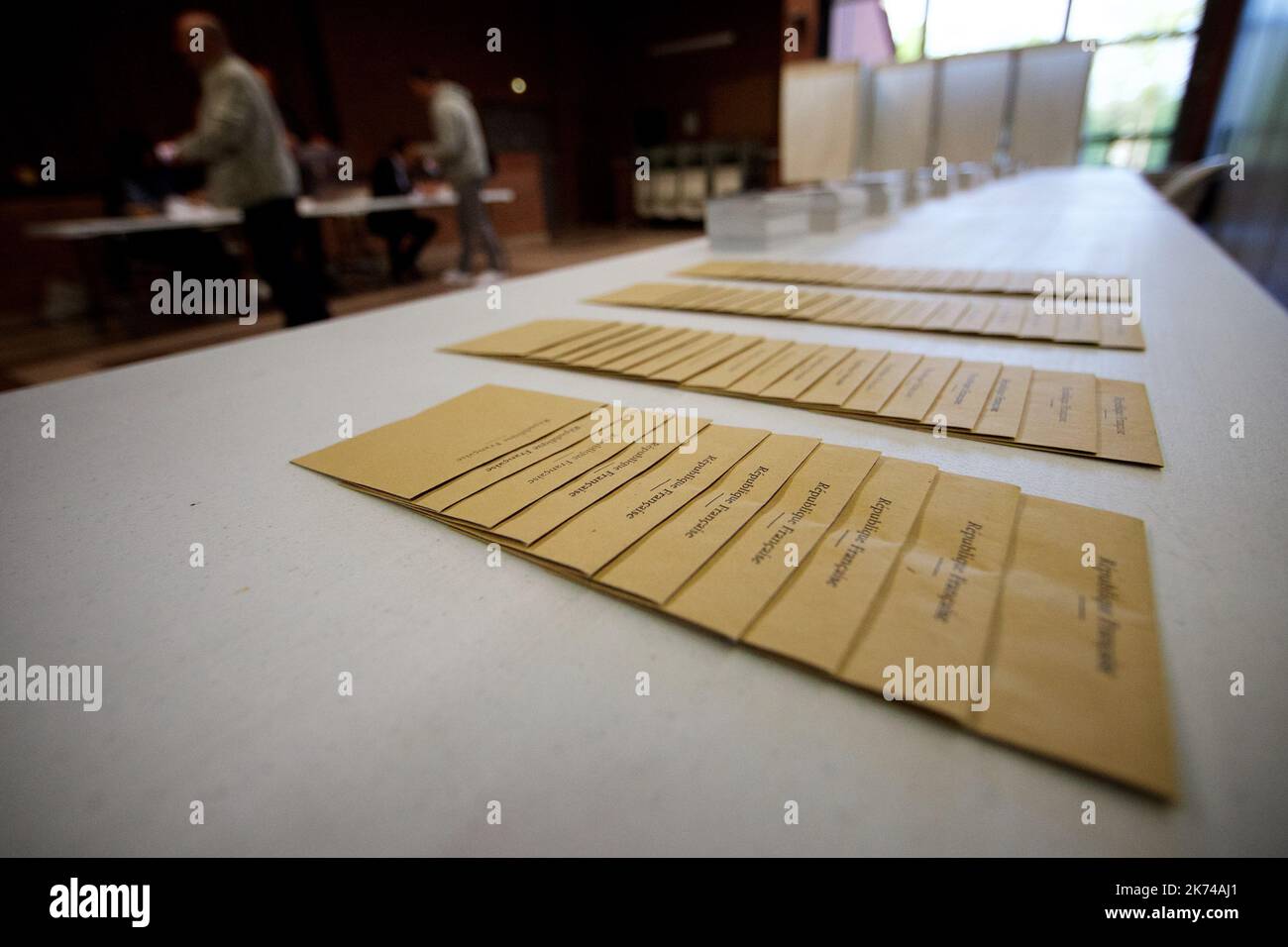 Stock pictures taken in a polling station on April 23, 2017, during the ...