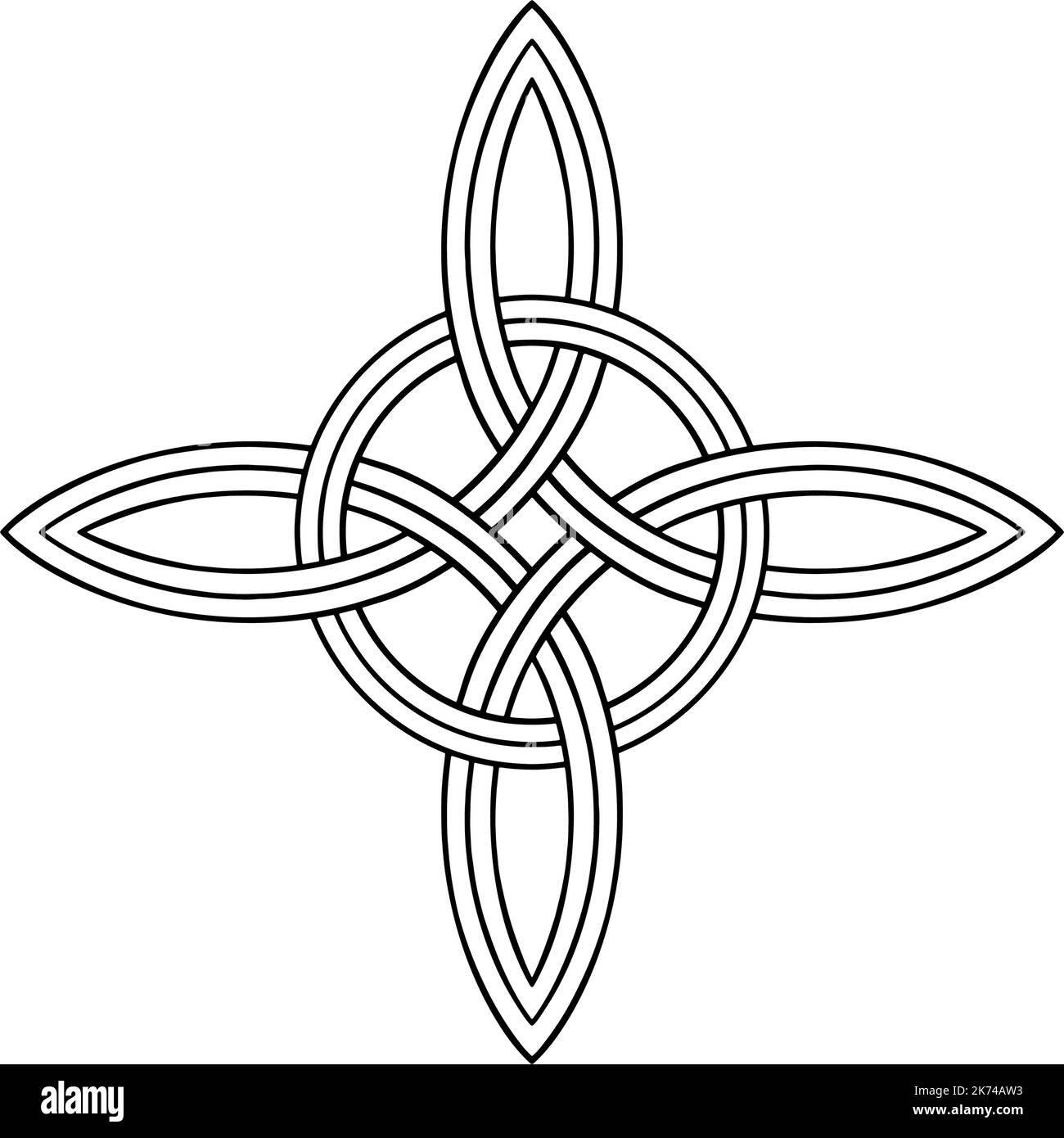 Wicca symbol - Power of four elements. The Witch's Knot. Vector illustration Stock Vector Image ...