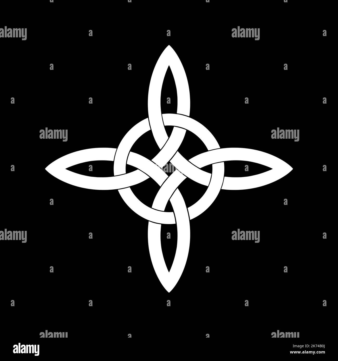 Wicca symbol - Power of four elements. The Witch's Knot. Vector illustration Stock Vector Image ...