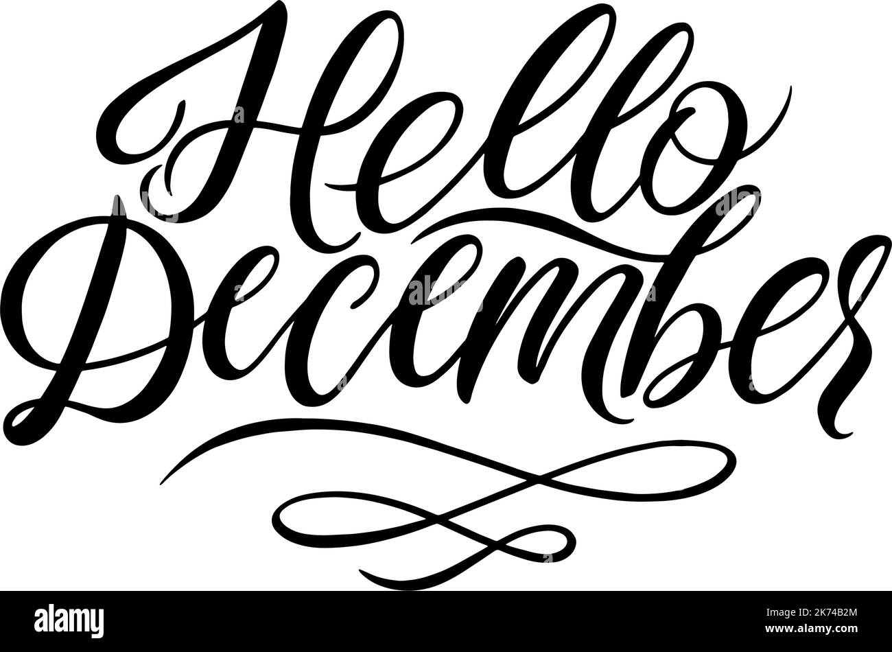 Hello December calligraphy. Vector illustration Stock Vector Image ...