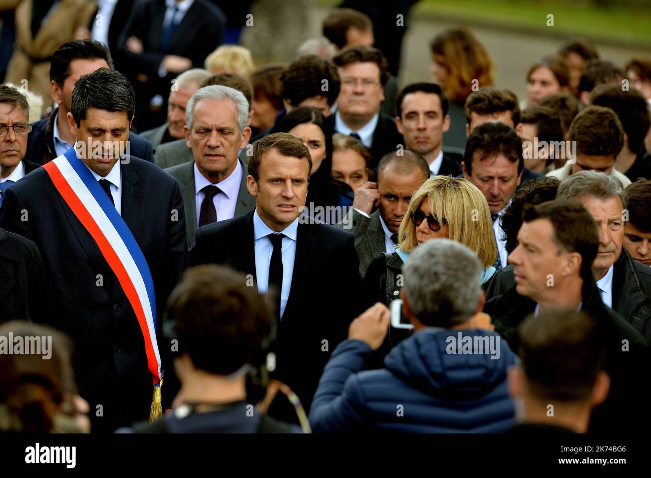 French candidate Emmanuel Macron for presidential elections Stock Photo ...