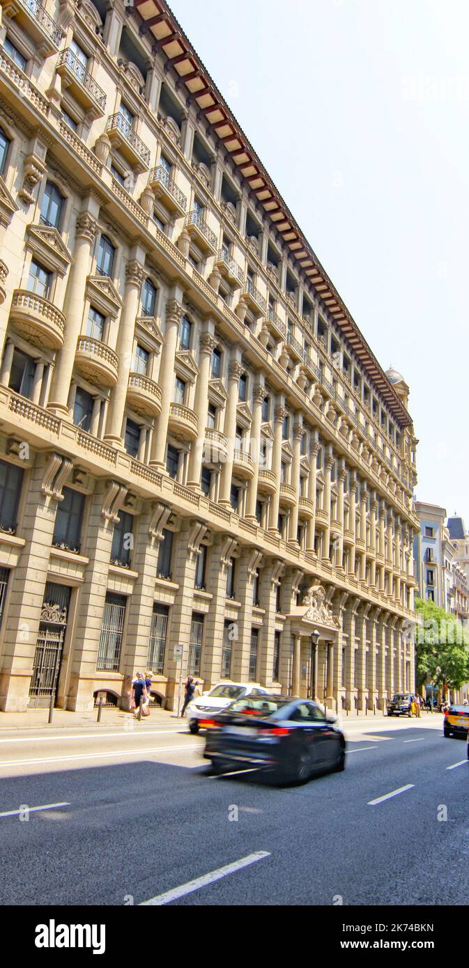Facade of classic buildings in Barcelona, Catalunya, Spain, Europe ...
