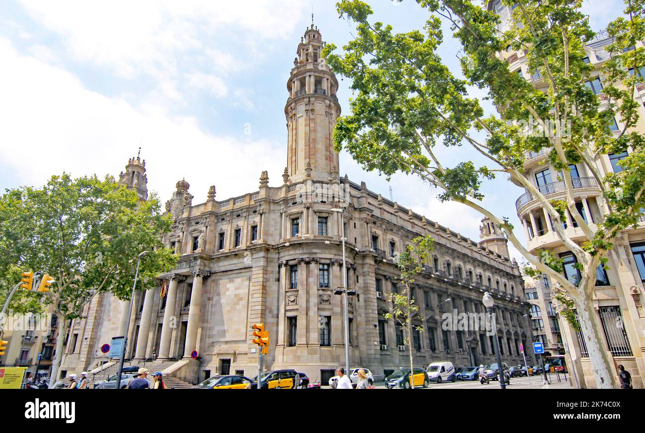 post office building of Barcelona, Catalunya, Spain, Europe Stock Photo ...
