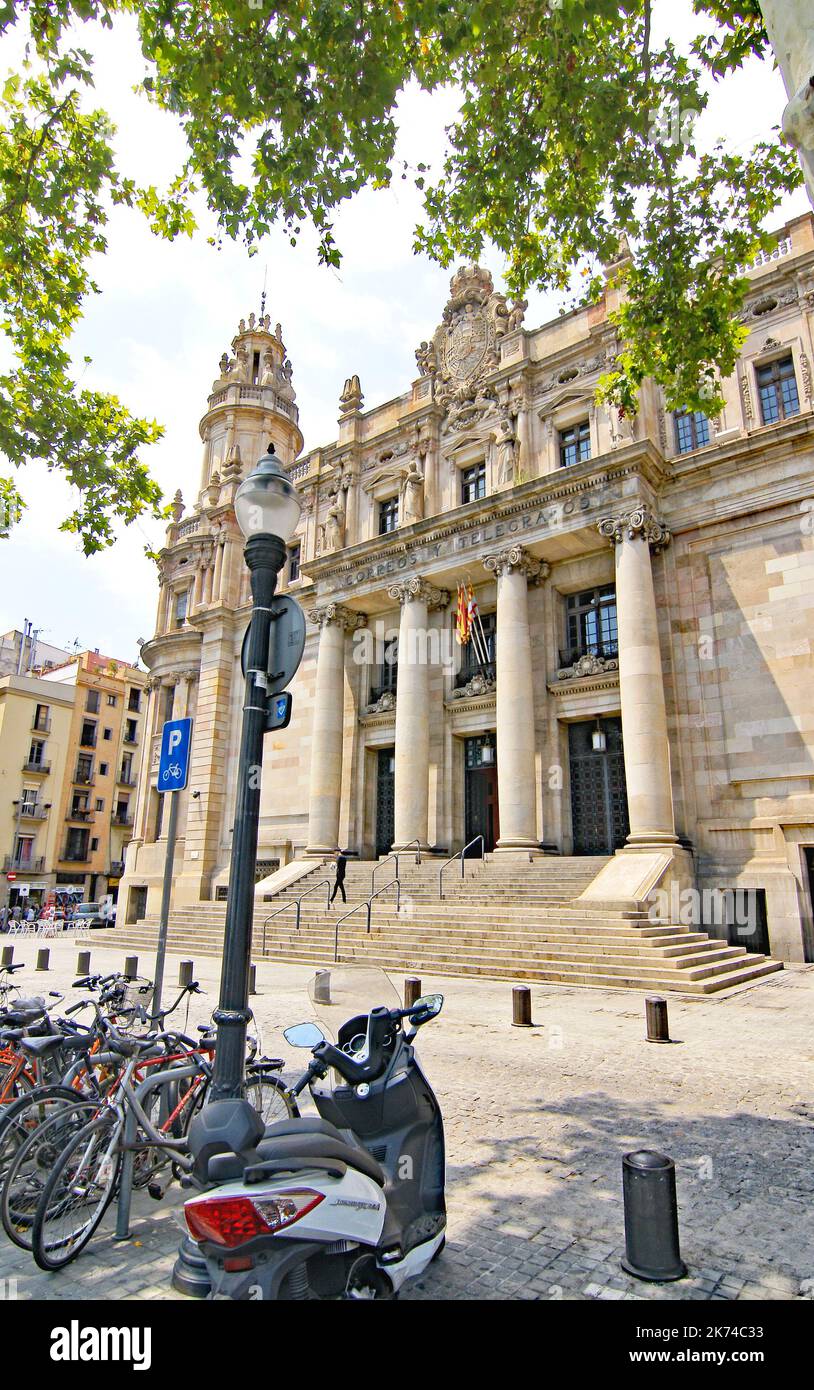 post office building of Barcelona, Catalunya, Spain, Europe Stock Photo ...
