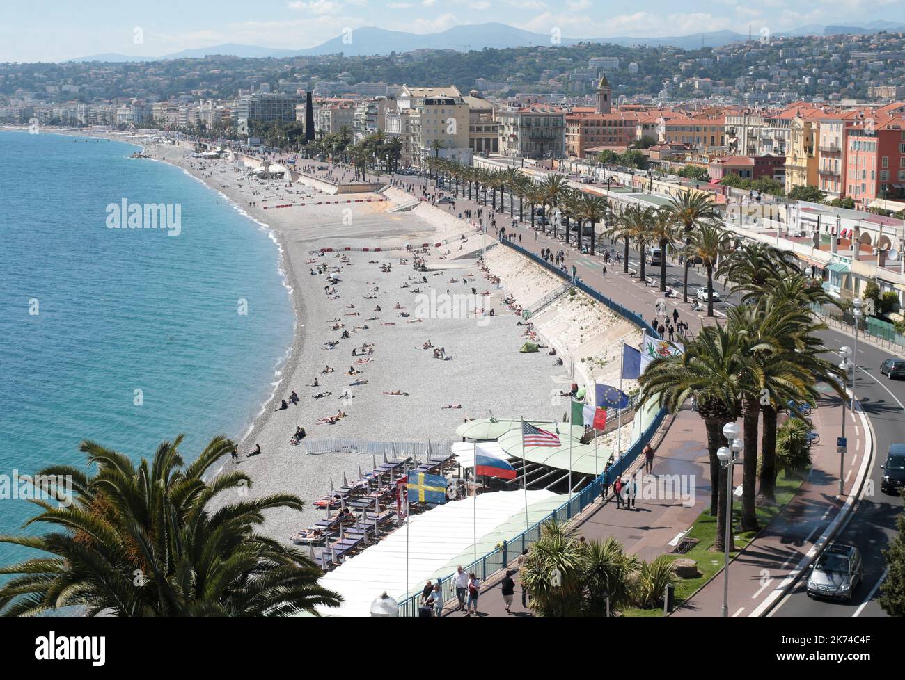 Nice, France, may 5th 2017 - Most famous avenue of the French Riviera ...
