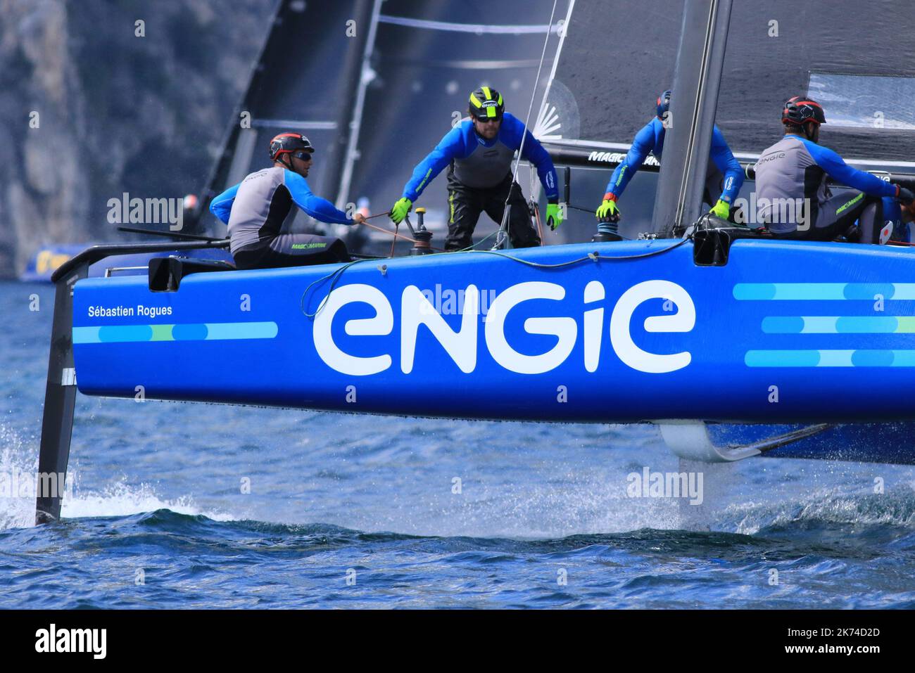 Monaco's Pierre Casirgahi Team with it's foils catamaran's Malizia ...