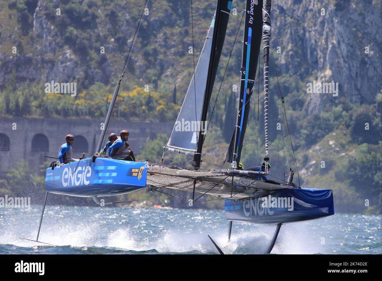 Monaco's Pierre Casirgahi Team with it's foils catamaran's Malizia ...