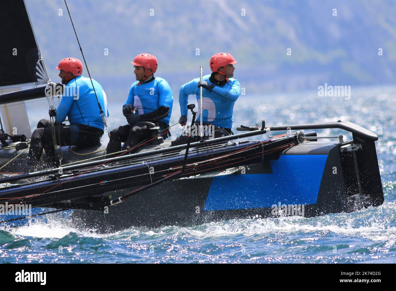 Monaco's Pierre Casirgahi Team with it's foils catamaran's Malizia ...