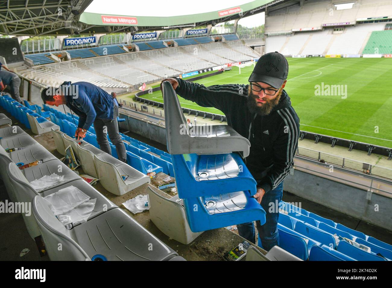 Before the renovation works, suscribers of Nantes Soccer club are ...