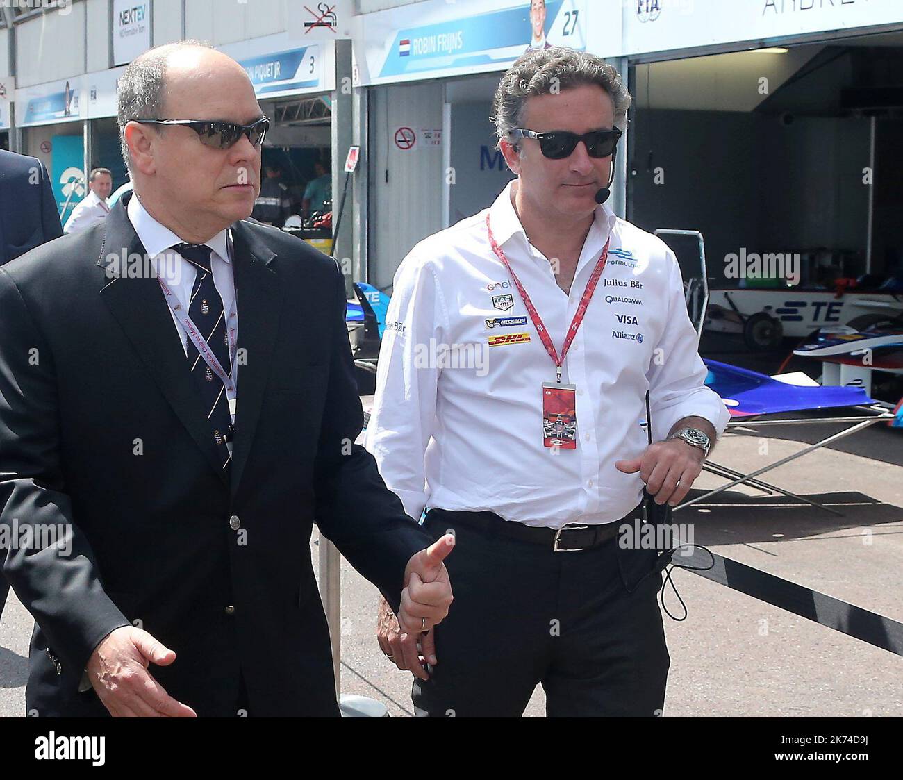 S.A.S Le Prince Albert II accompagné du PDG de la Formule E Alejandro ...