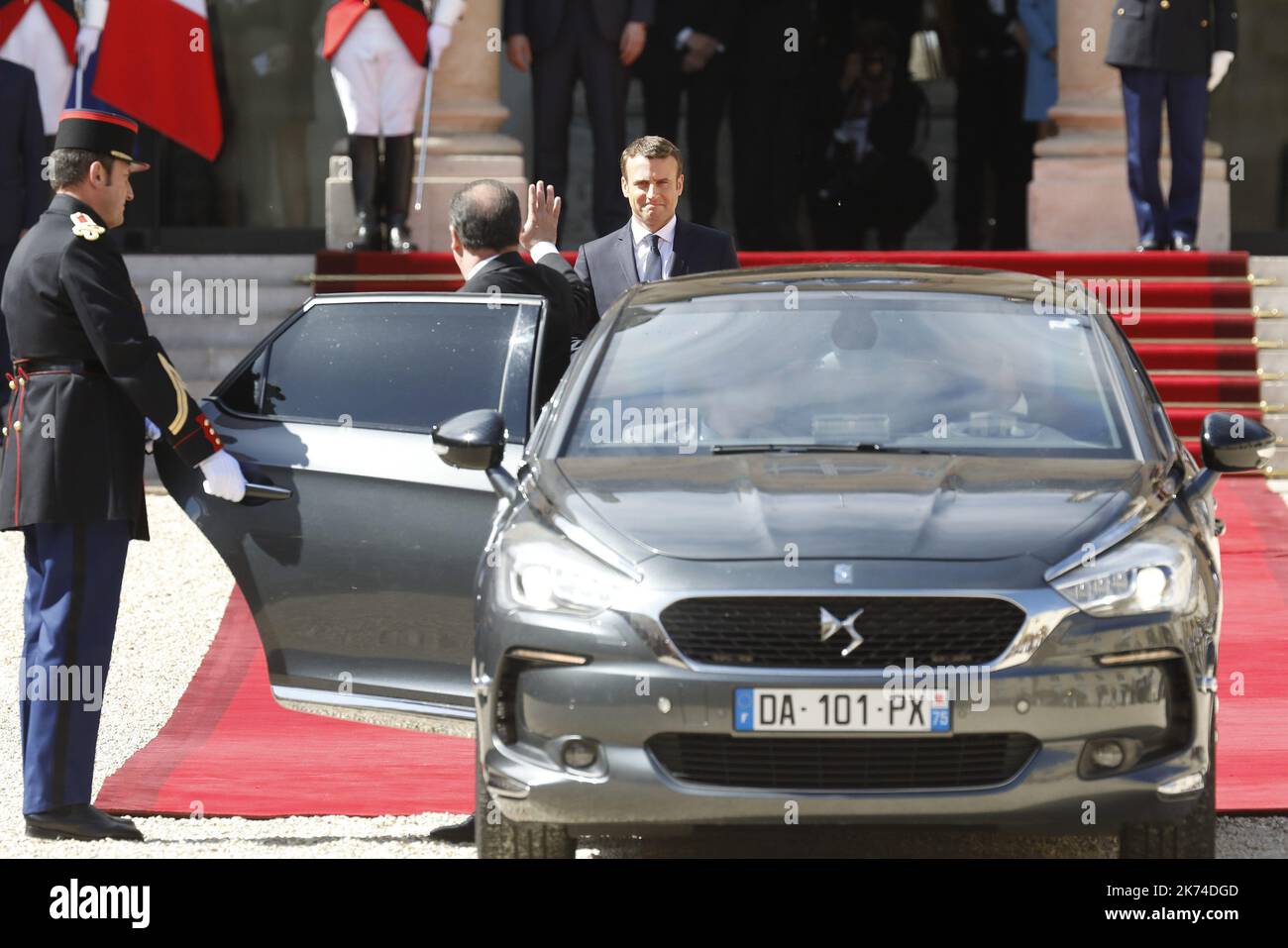 France First Lady Brigitte Macron. Outgoing President Francois Hollande ...