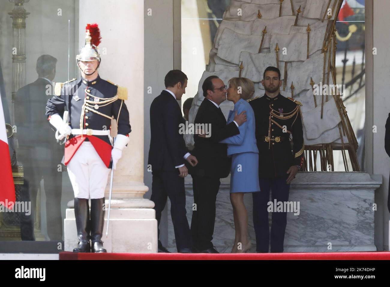 France First Lady Brigitte Macron. Outgoing President Francois Hollande ...