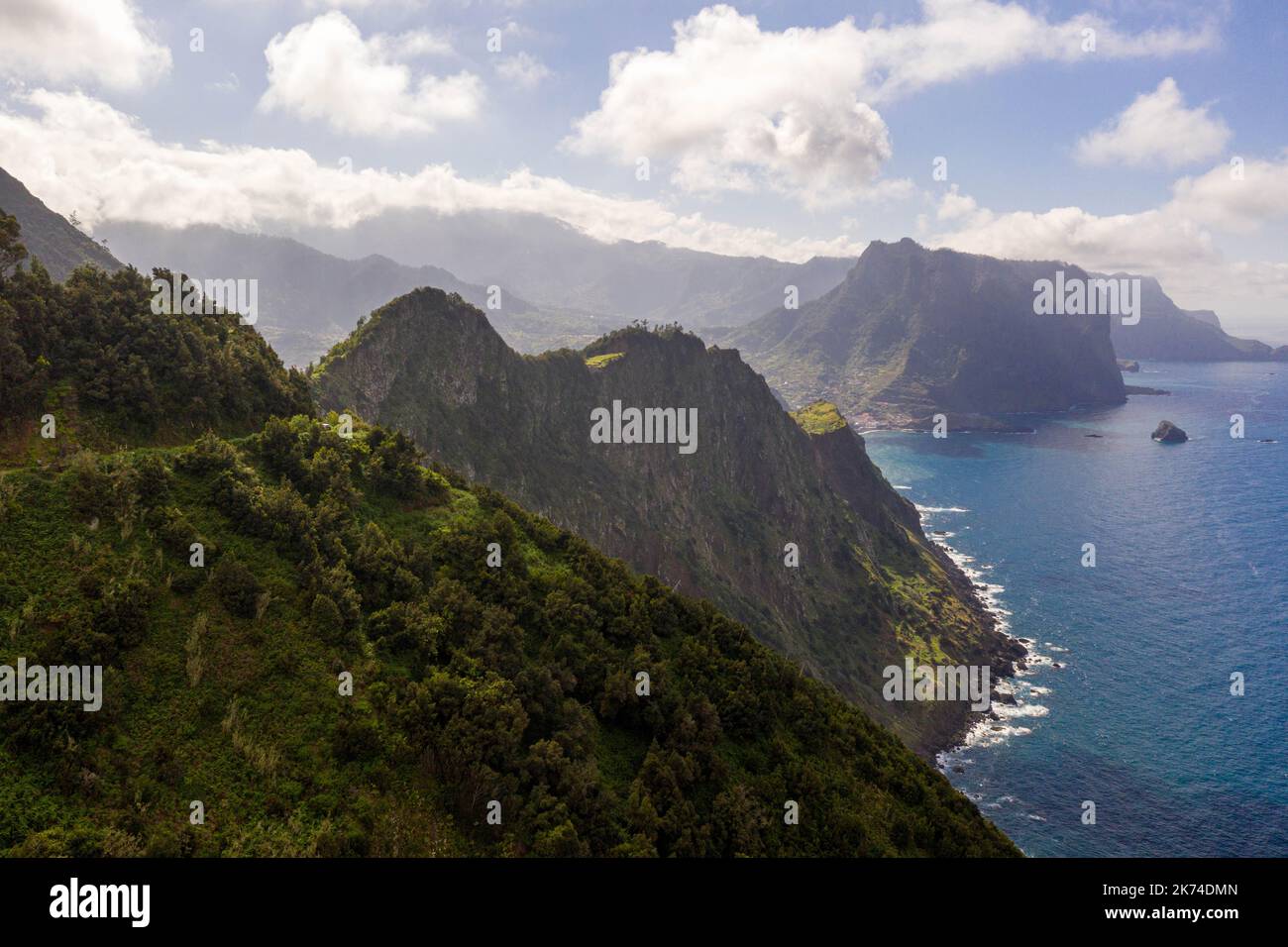 Drone photography of mountain cliff near sea during summer day in ...
