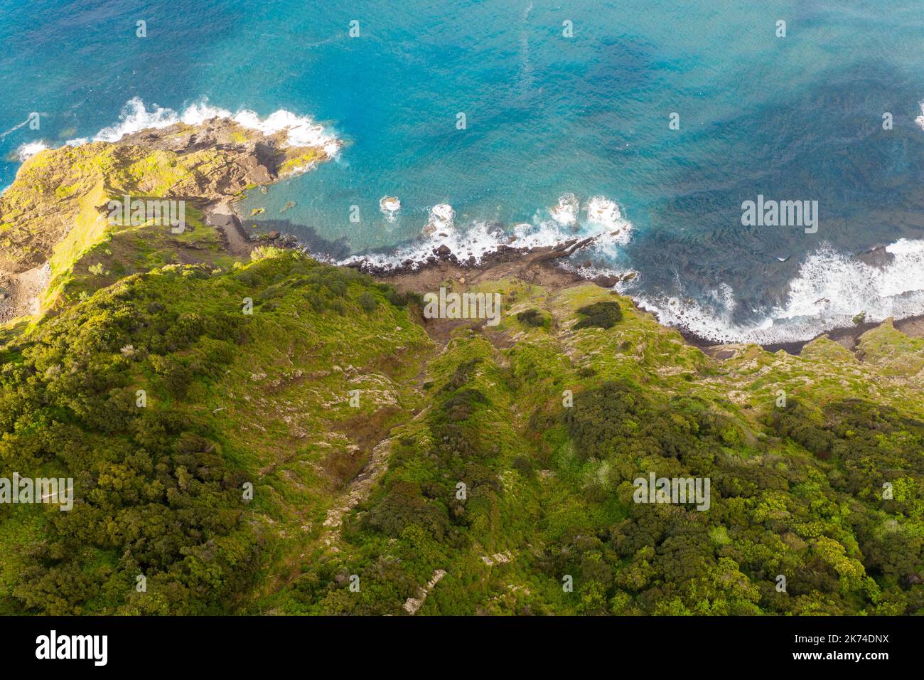 Drone photography of mountain cliff near sea during summer day in ...