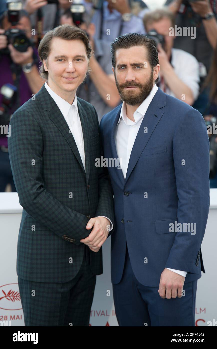 Actors Paul Dano (R) and Jake Gyllenhaal attend the 'Okja' photocall ...