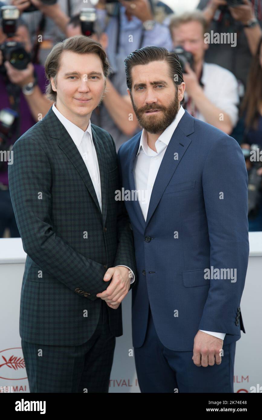 Actors Paul Dano (R) and Jake Gyllenhaal attend the 'Okja' photocall ...