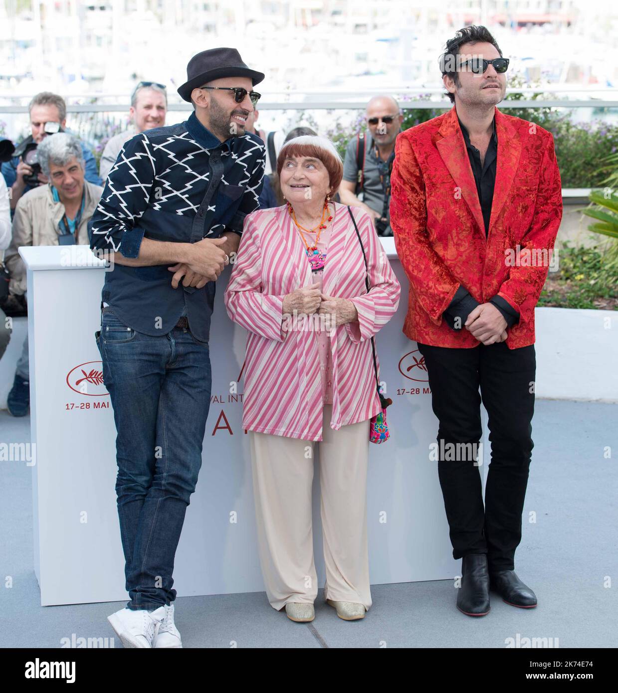 Singer Matthieu Chedid, director Agnes Varda and JR attend the 'Faces ...