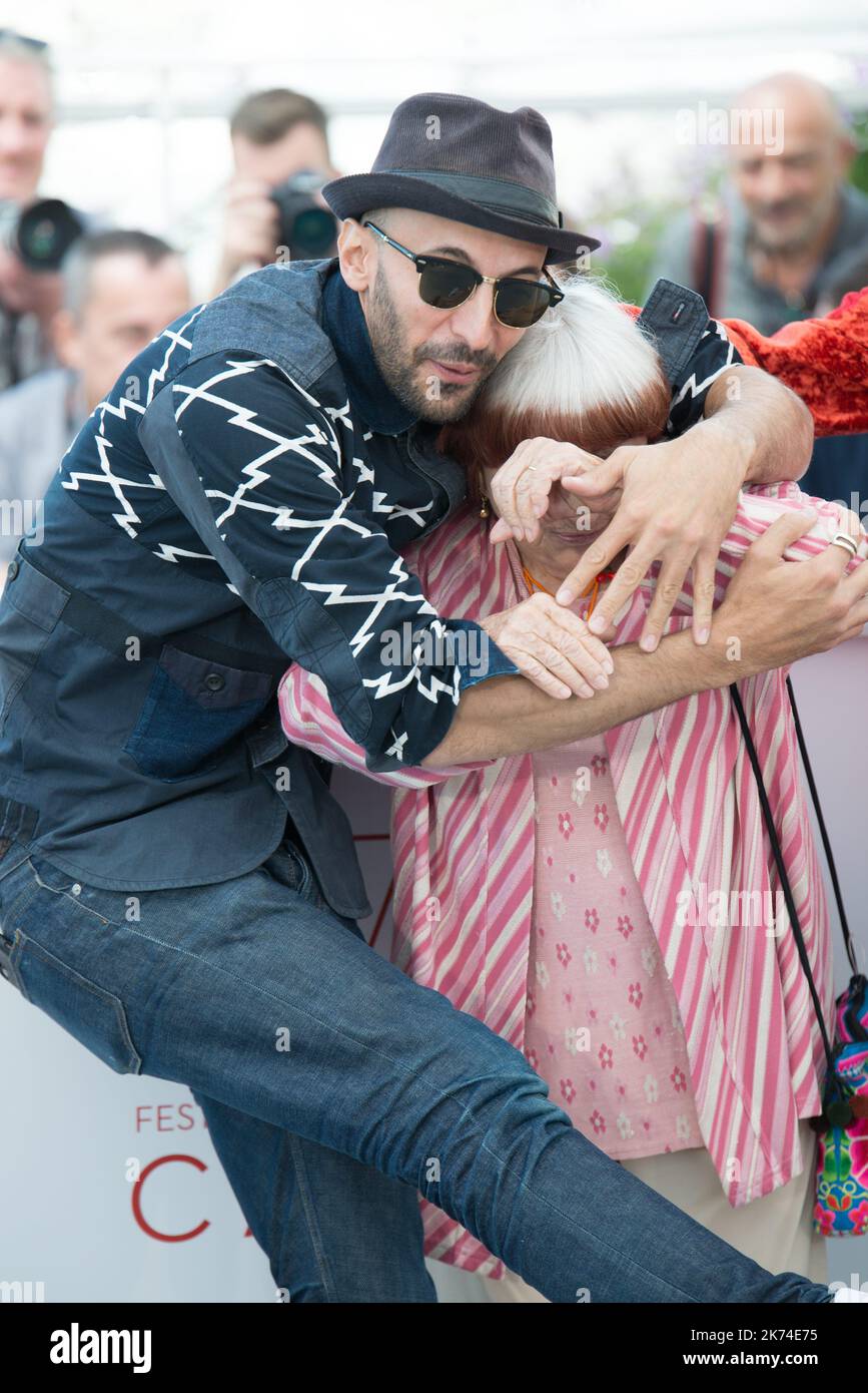 Singer Matthieu Chedid, director Agnes Varda and JR attend the 'Faces ...