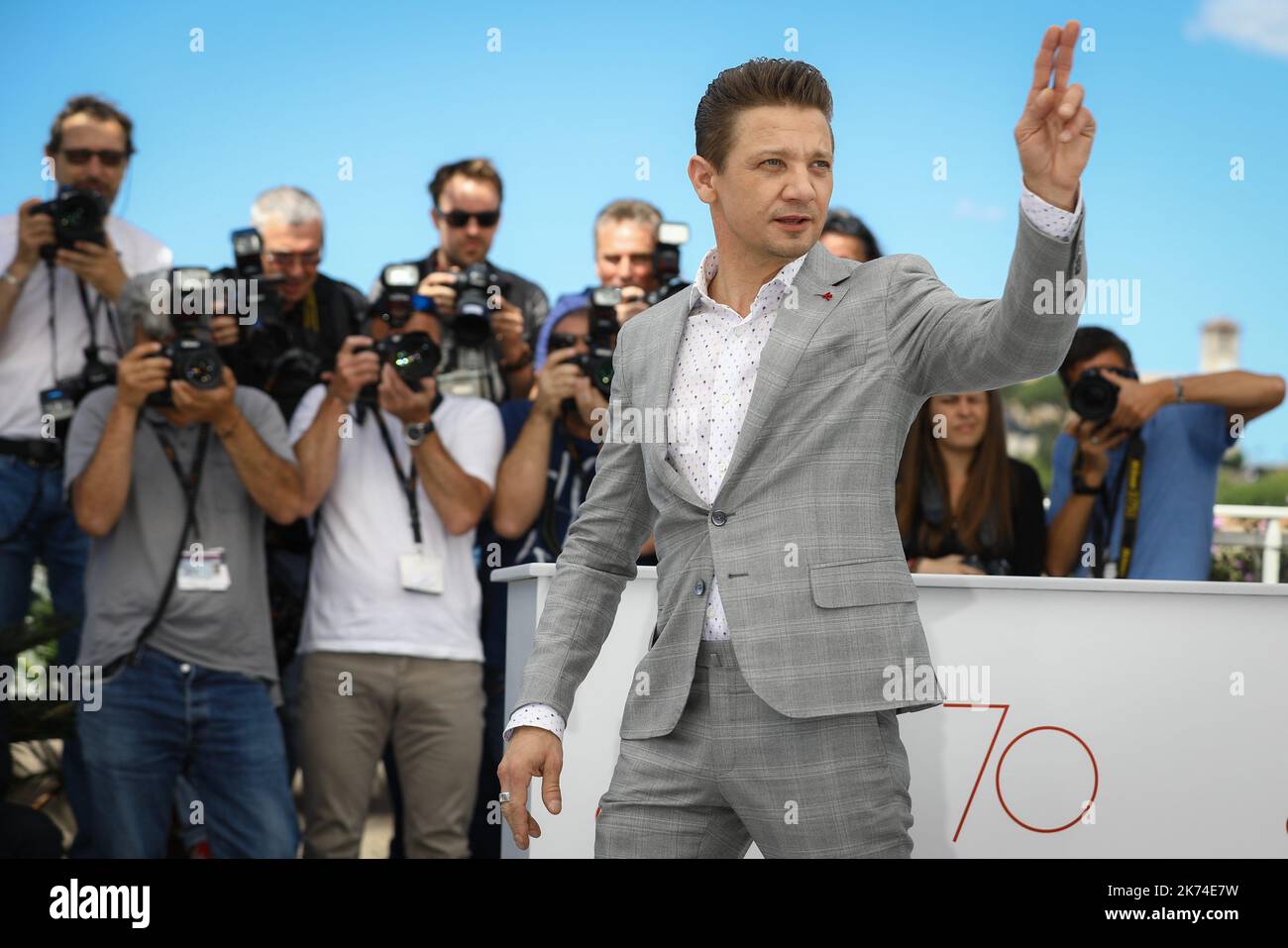 Jeremy RENNER attending the Wind River photocall as part of the 70th ...