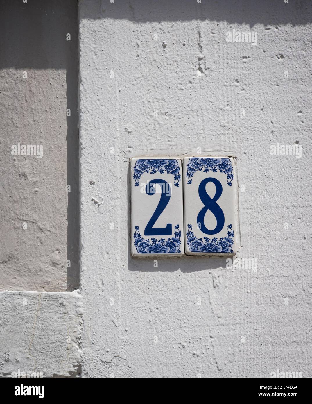 House number in tiles in Philipsburg, the capital of the Dutch part of ...